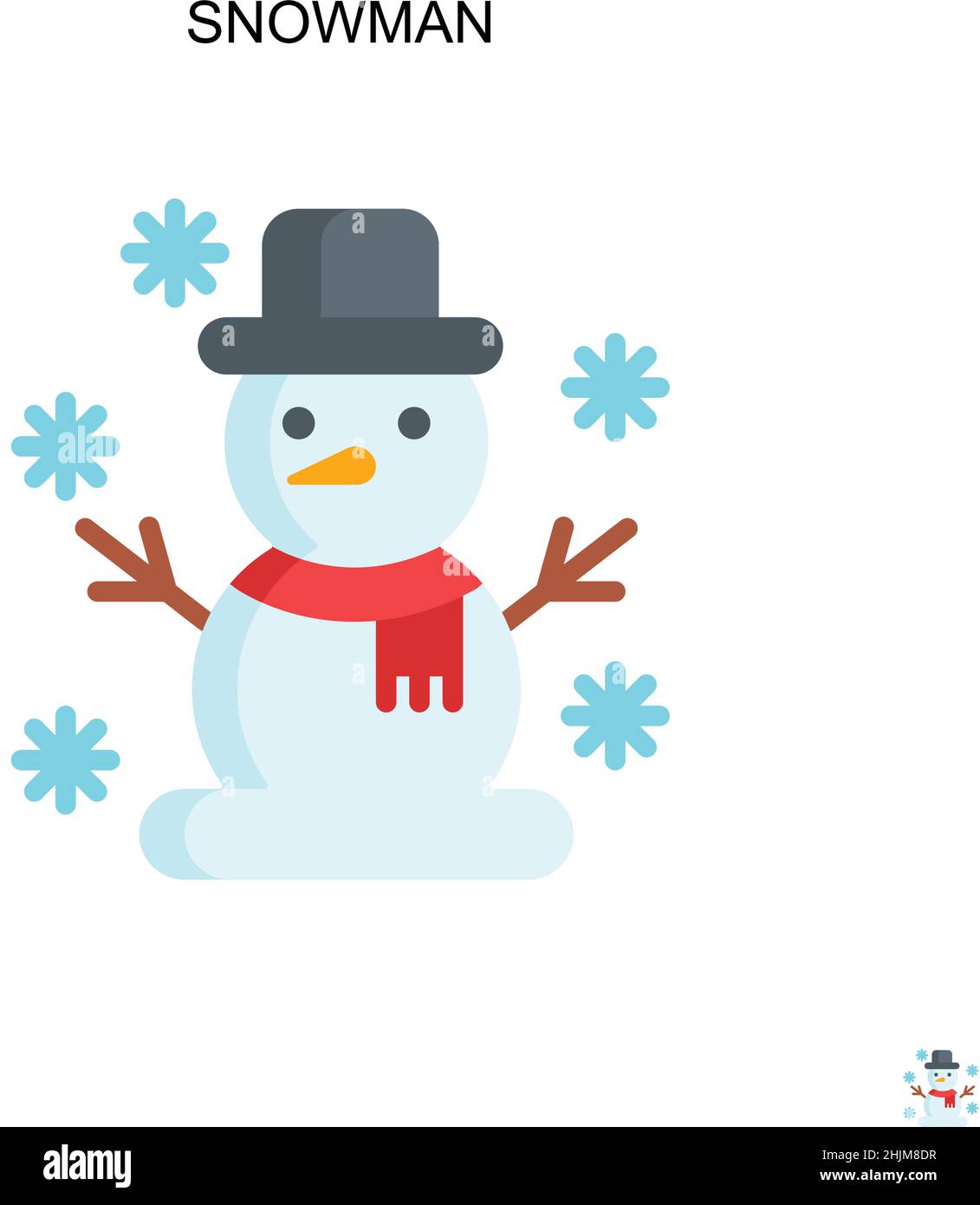 Snowman Simple vector icon. Illustration symbol design template for web ...