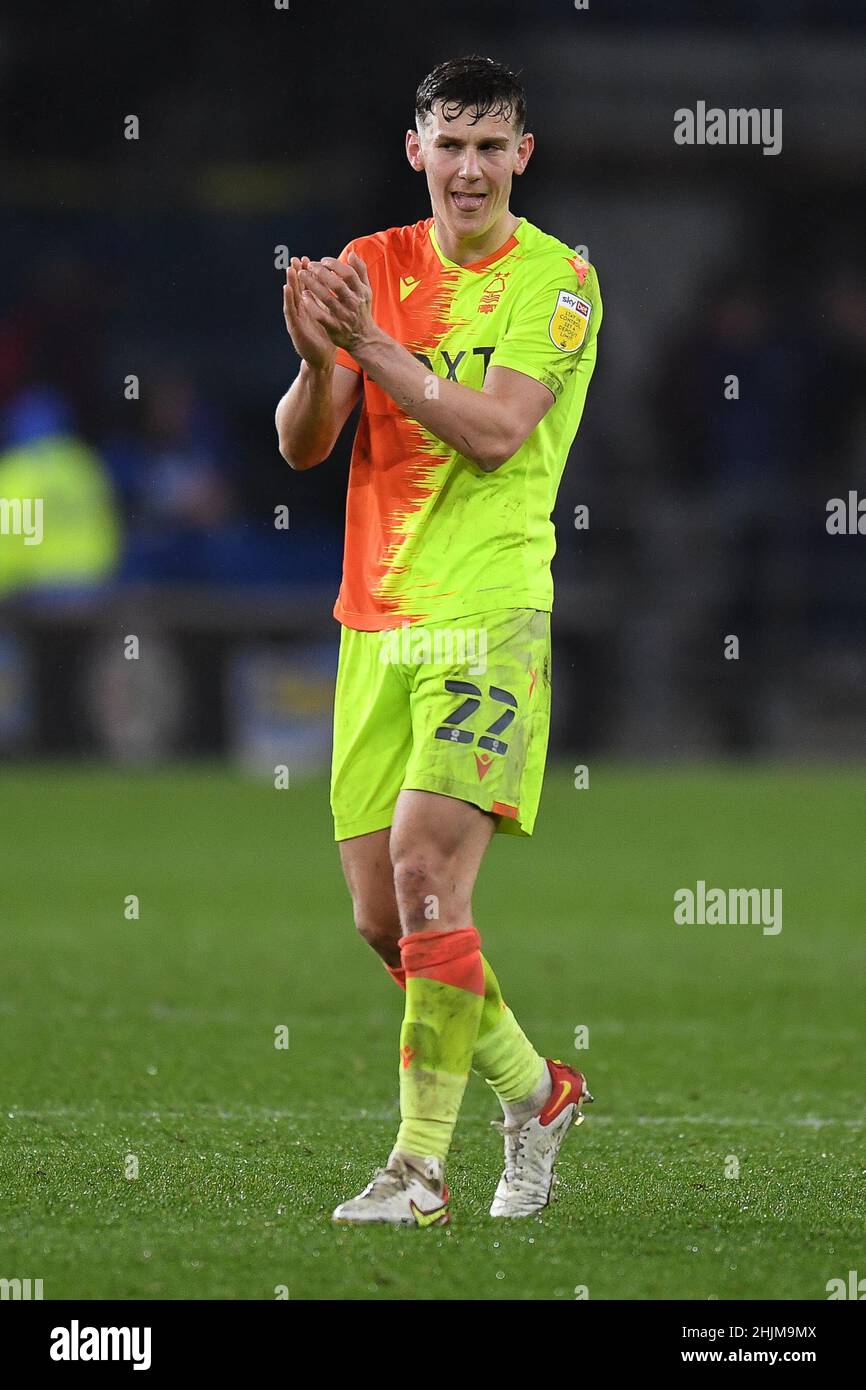 Ryan Yates #22 of Nottingham Forest applauds the travelling supporters ...