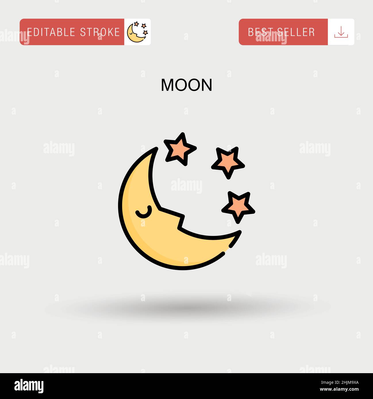 Moon Simple vector icon Stock Vector Image & Art - Alamy
