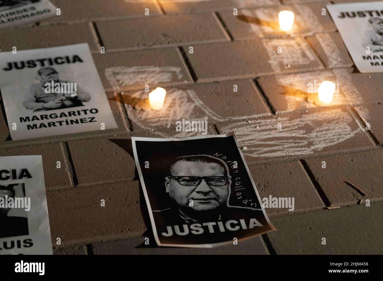 Juarez, Chihuahua, Mexico. 25th Jan, 2022. Mexican journalists protest ...