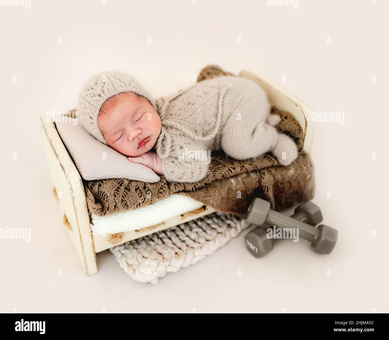 Newborn baby studio portrait Stock Photo - Alamy
