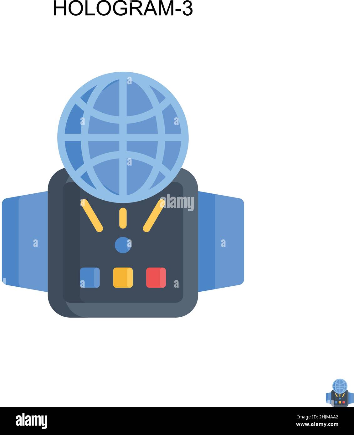 Hologram-3 Simple vector icon. Illustration symbol design template for ...