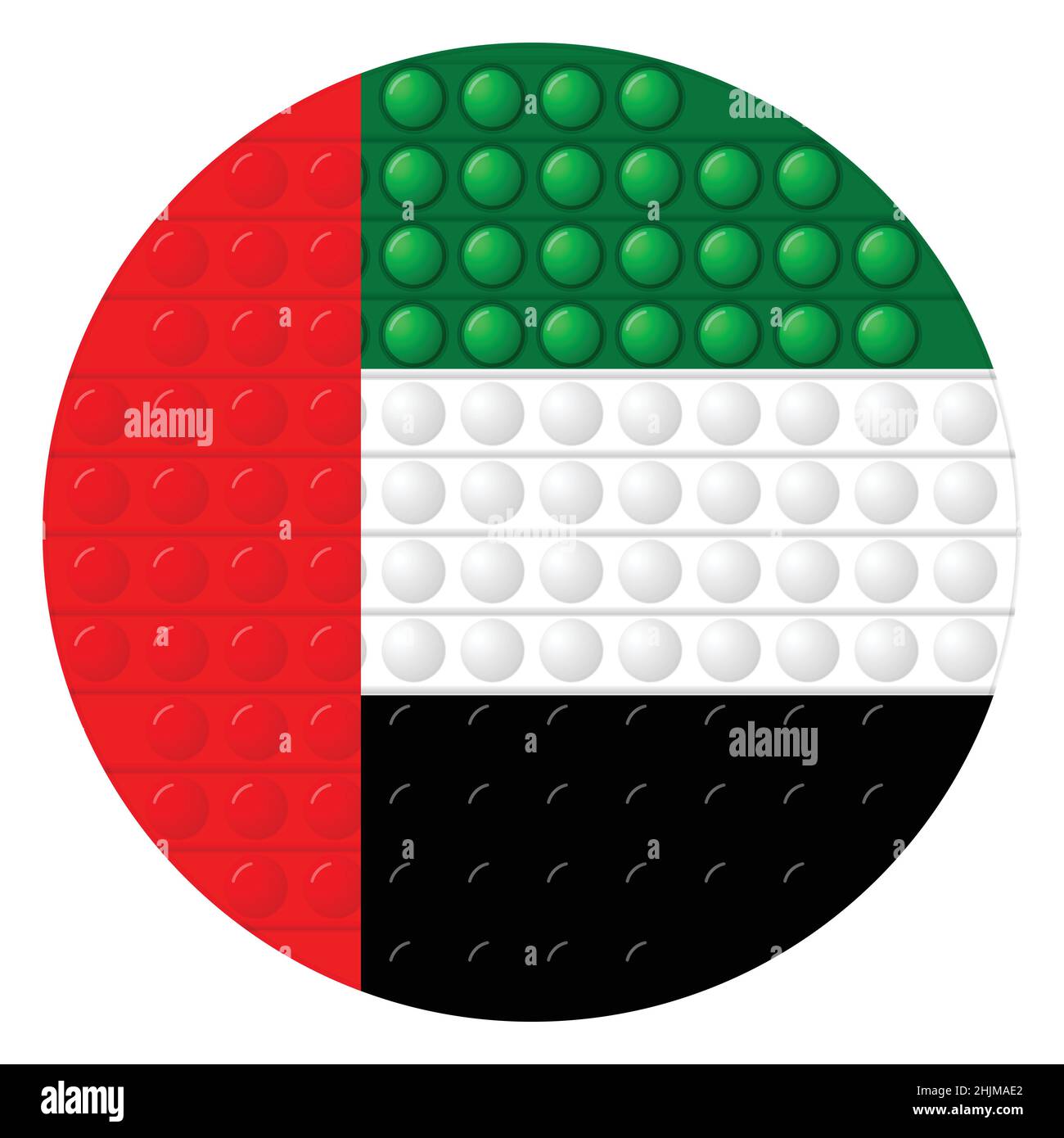 Glass light ball with flag of United Arab Emirates. Round sphere ...