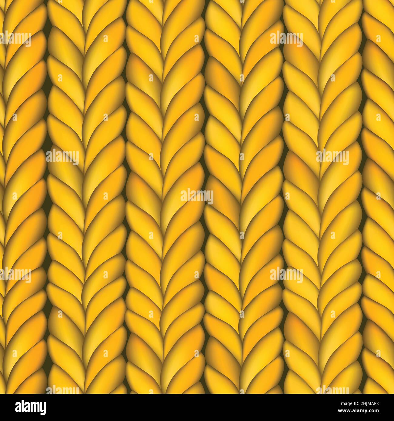 Abstract seamless knitted pattern. Yellow realistic knit texture, merino wool fabric. Monochrome ...