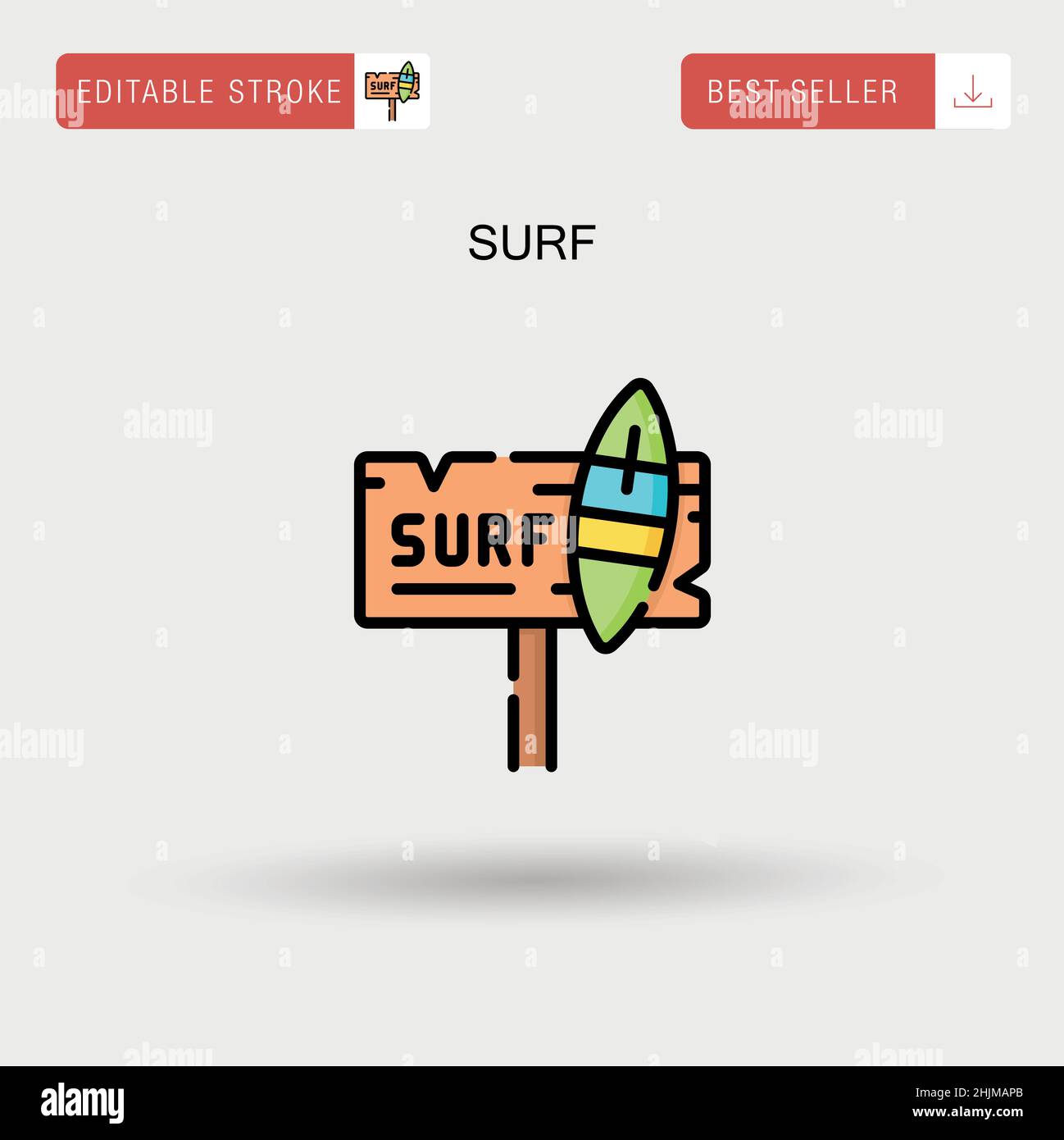 Surf Simple vector icon Stock Vector Image & Art - Alamy