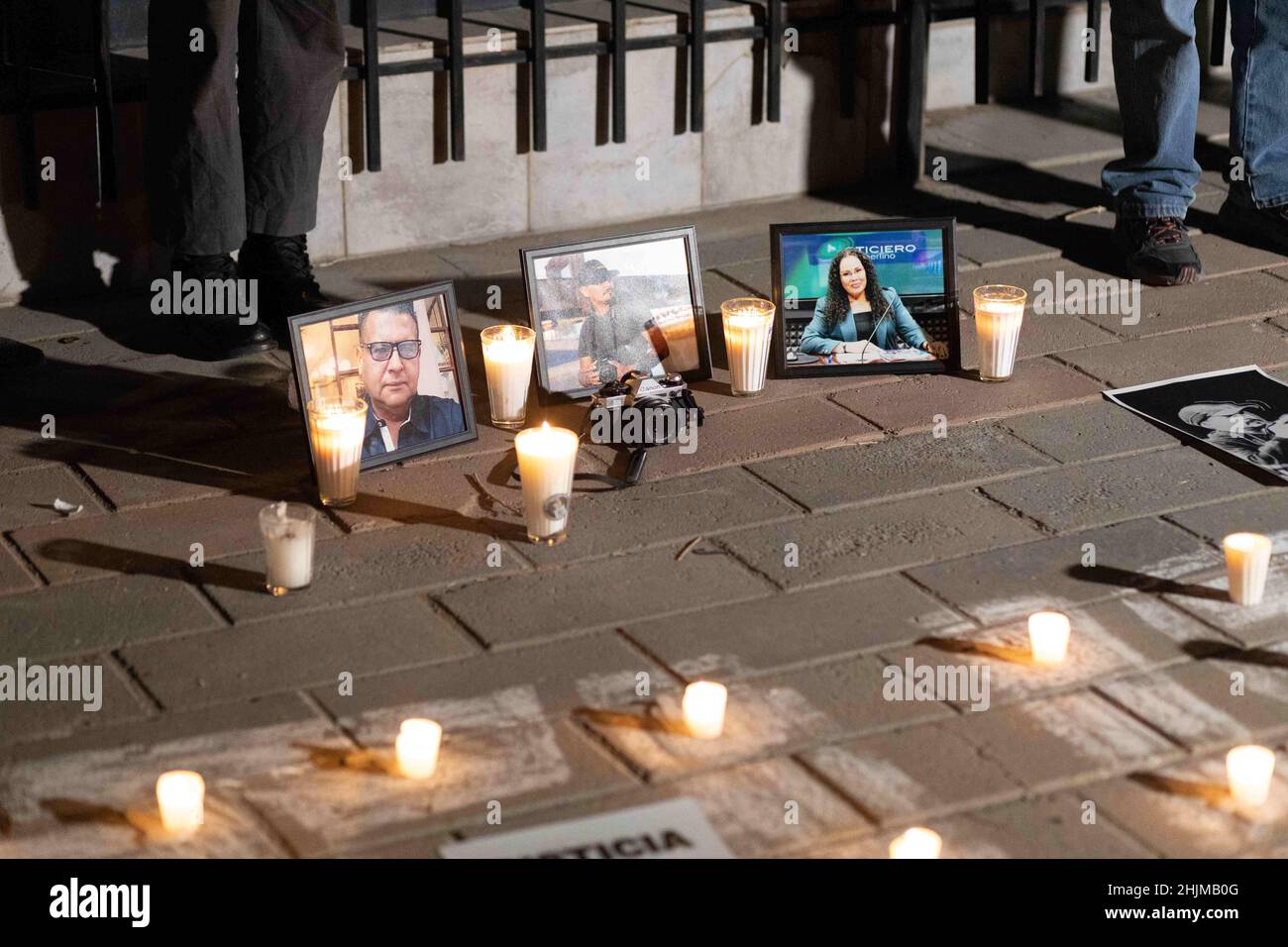 Juarez, Chihuahua, Mexico. 25th Jan, 2022. Mexican journalists protest ...
