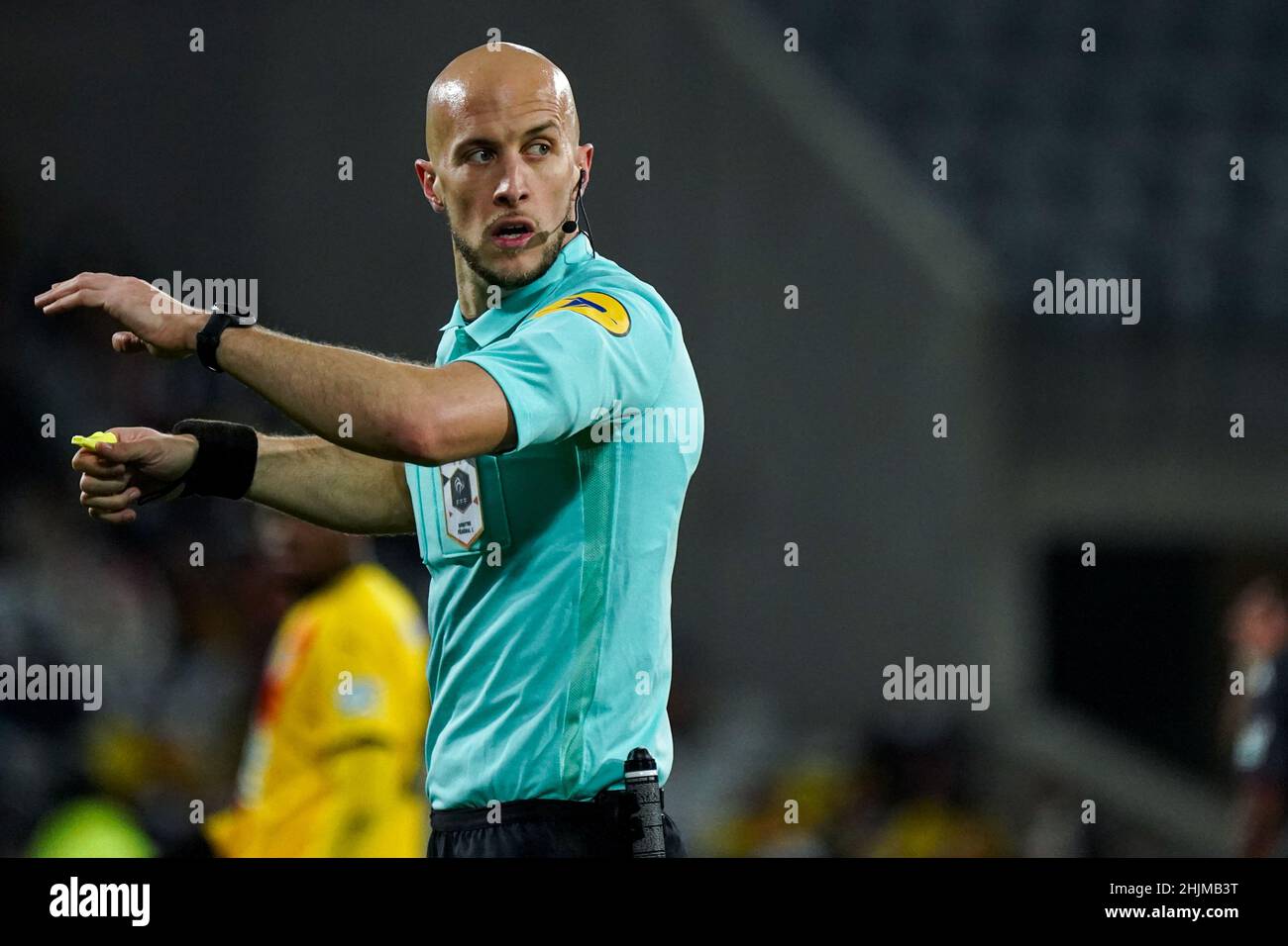 LENS, FRANCE - JANUARY 30: referee Eric Wattellier during the Coupe de ...