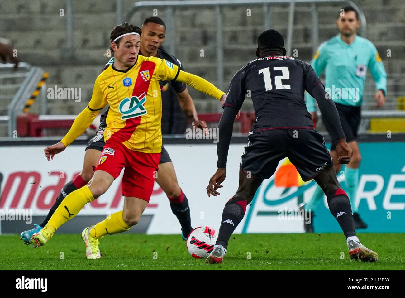 LENS, FRANCE - JANUARY 30: Patrick Berg of RC Lens during the Coupe de ...