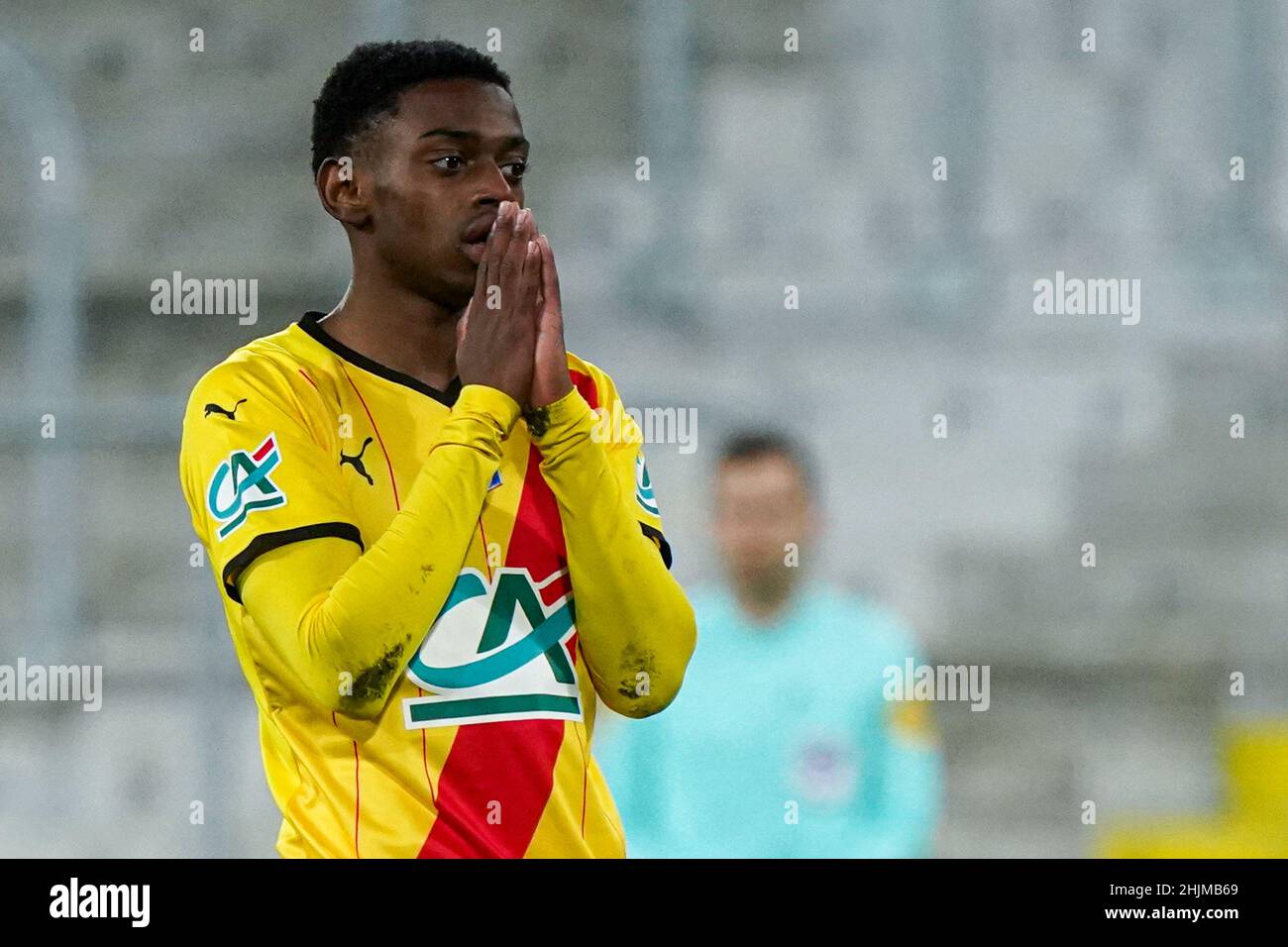 LENS, FRANCE - JANUARY 30: David Da Costa of RC Lens during the Coupe ...