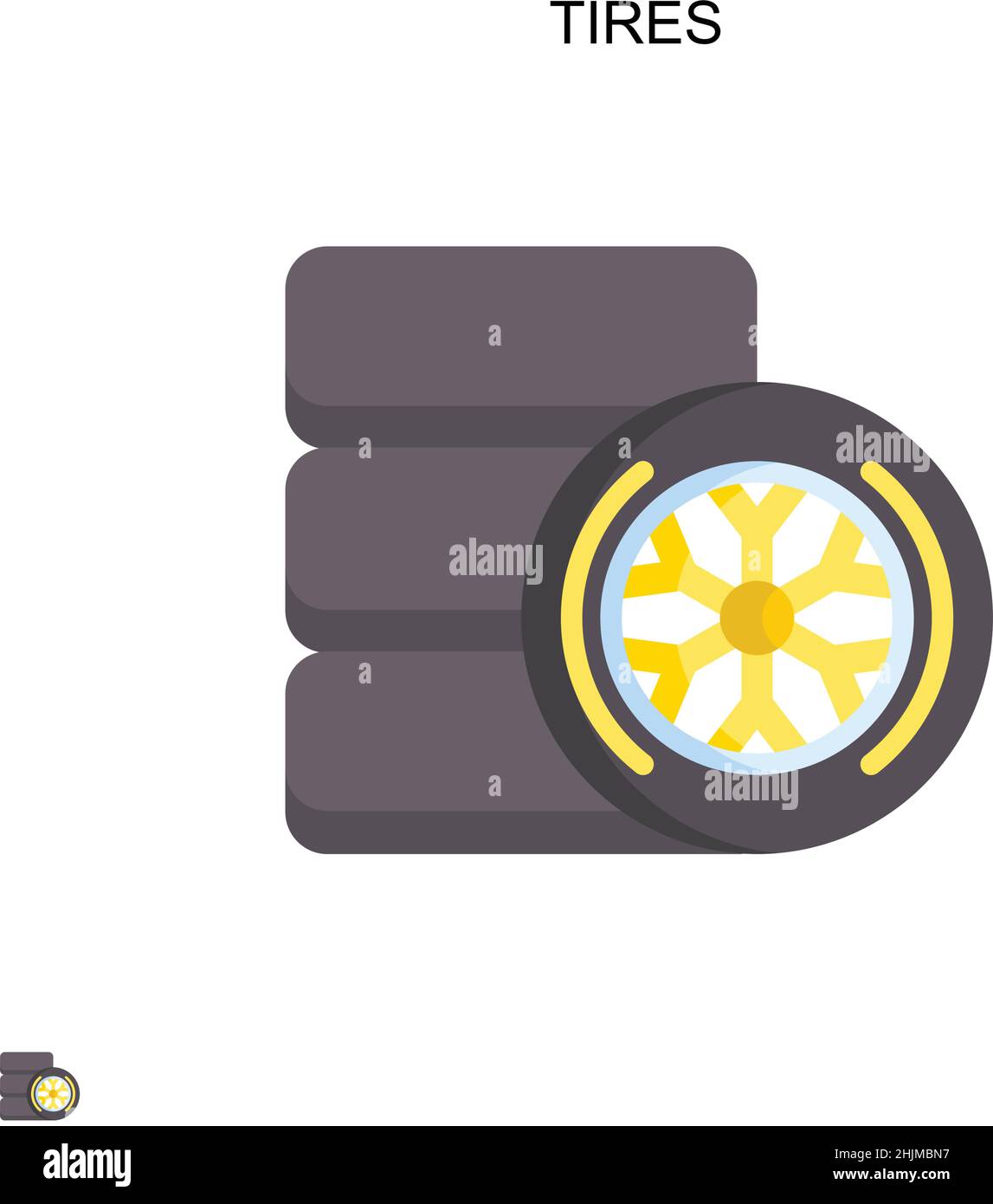 Tires Simple vector icon. Illustration symbol design template for web ...