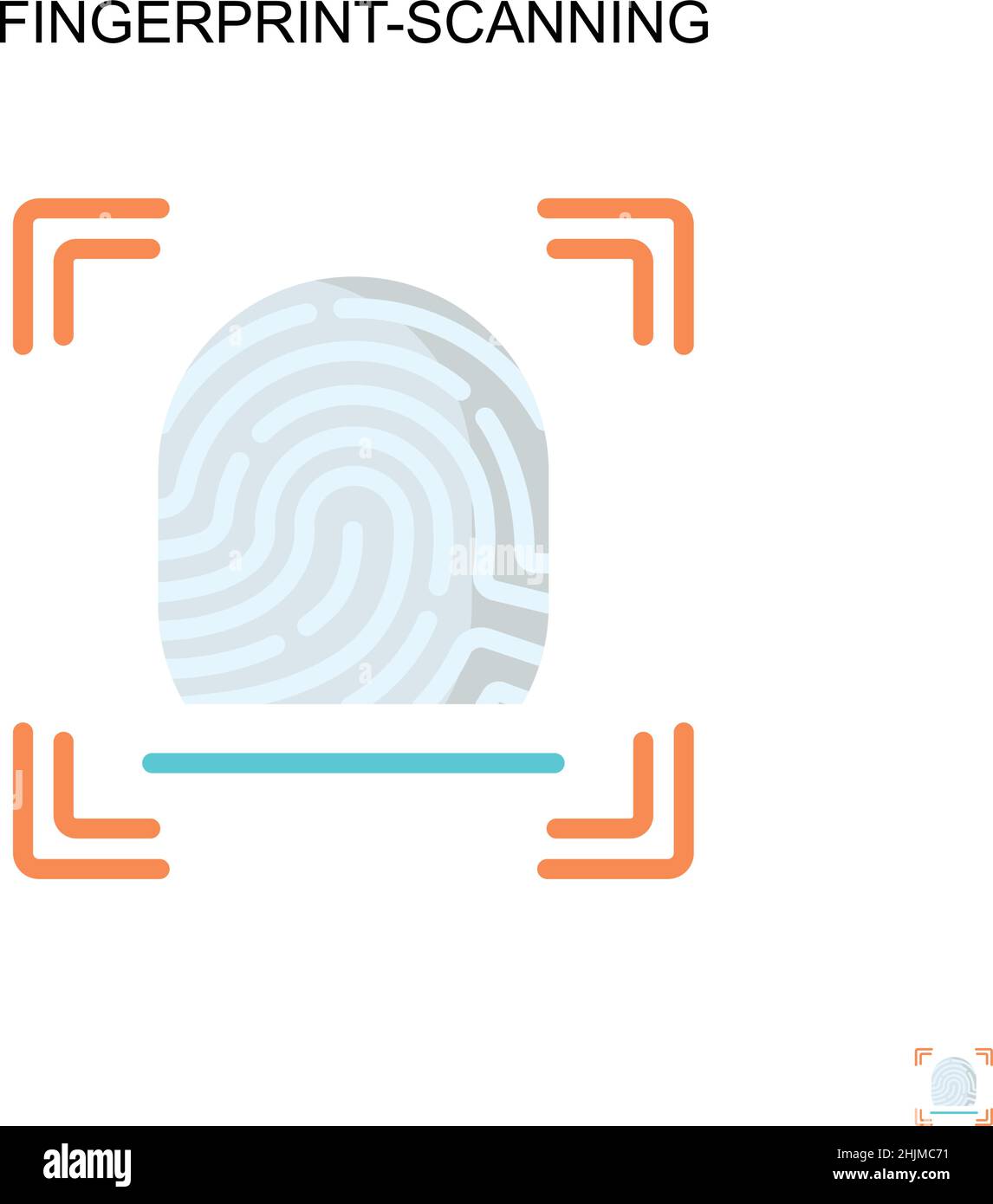 Fingerprint-scanning Simple vector icon. Illustration symbol design ...
