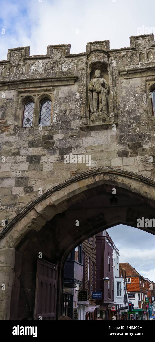 13th century high street gate in Salisbury city centre wiltshire UK ...