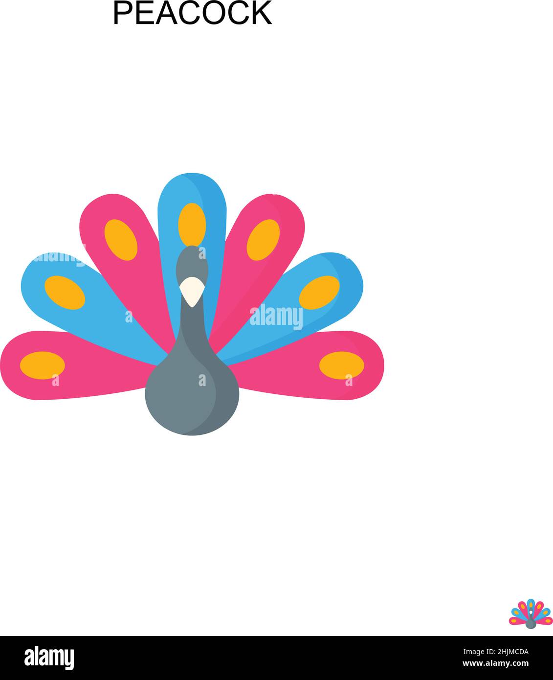 Peacock Simple vector icon. Illustration symbol design template for web ...