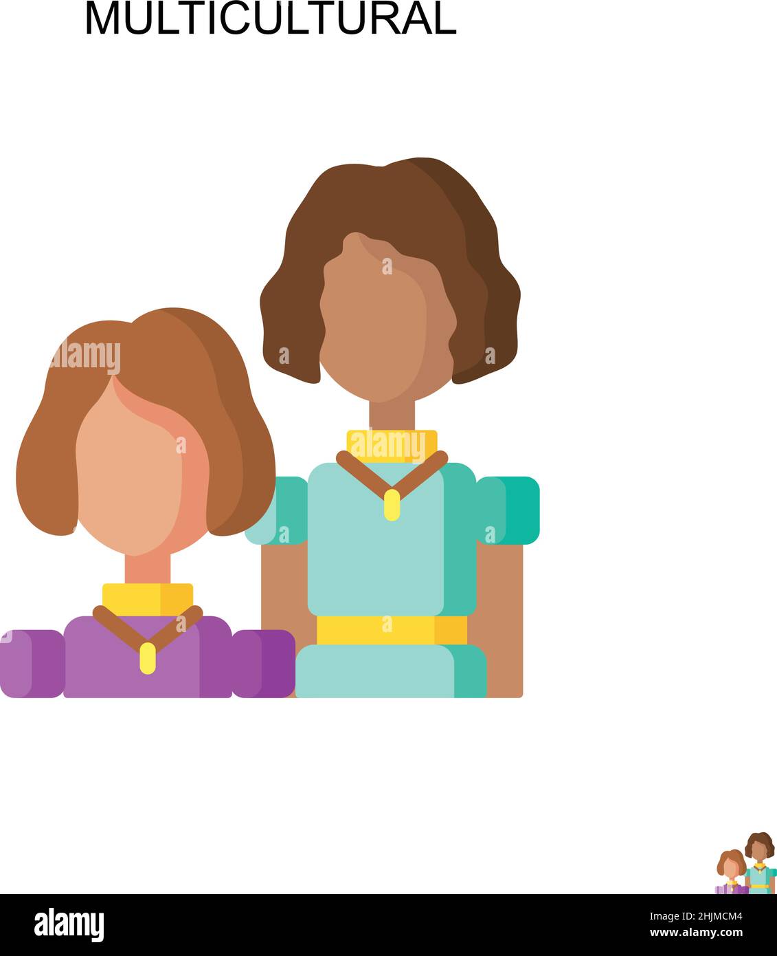 Multicultural Simple vector icon. Illustration symbol design template ...