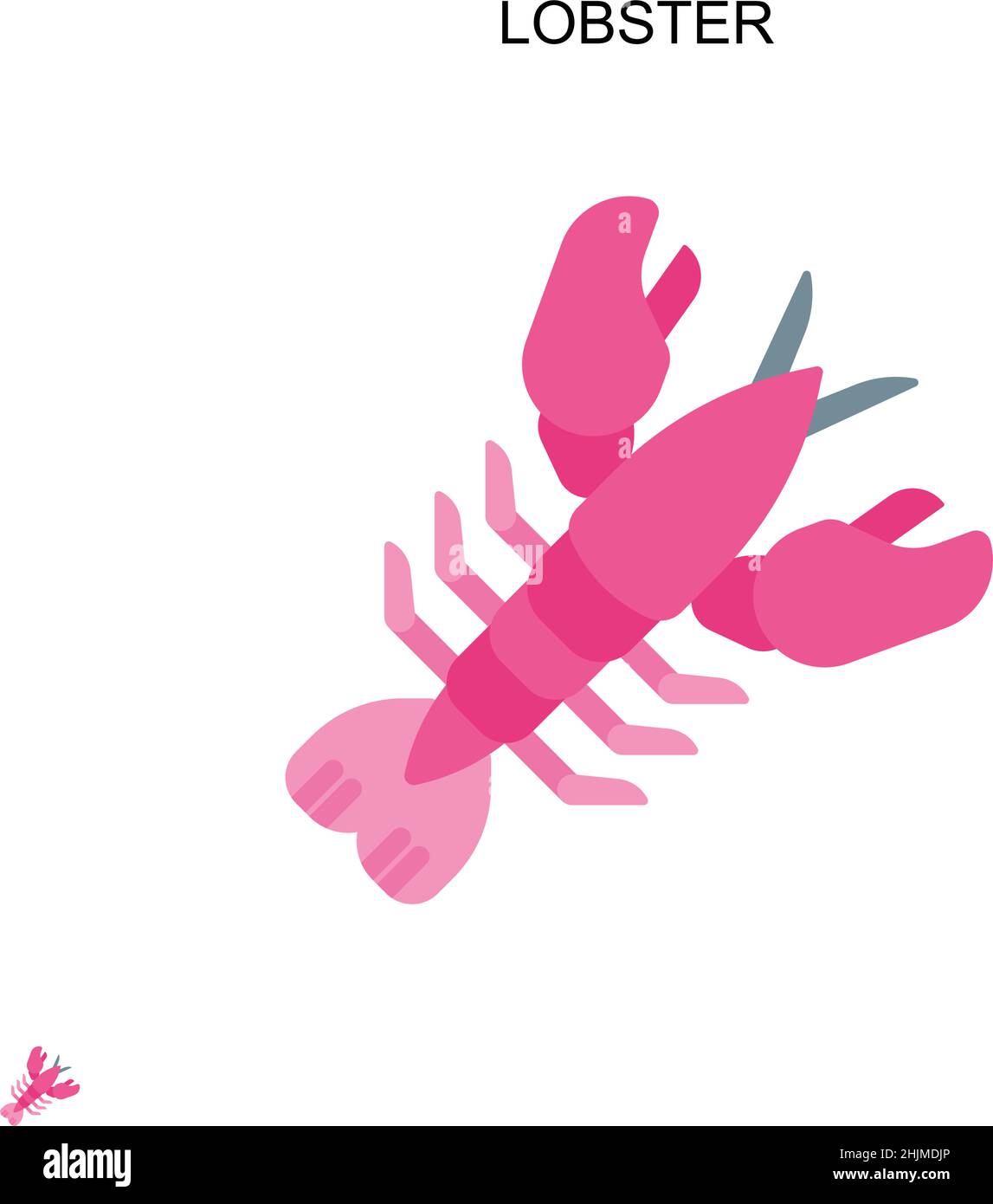 Lobster Simple vector icon. Illustration symbol design template for web ...