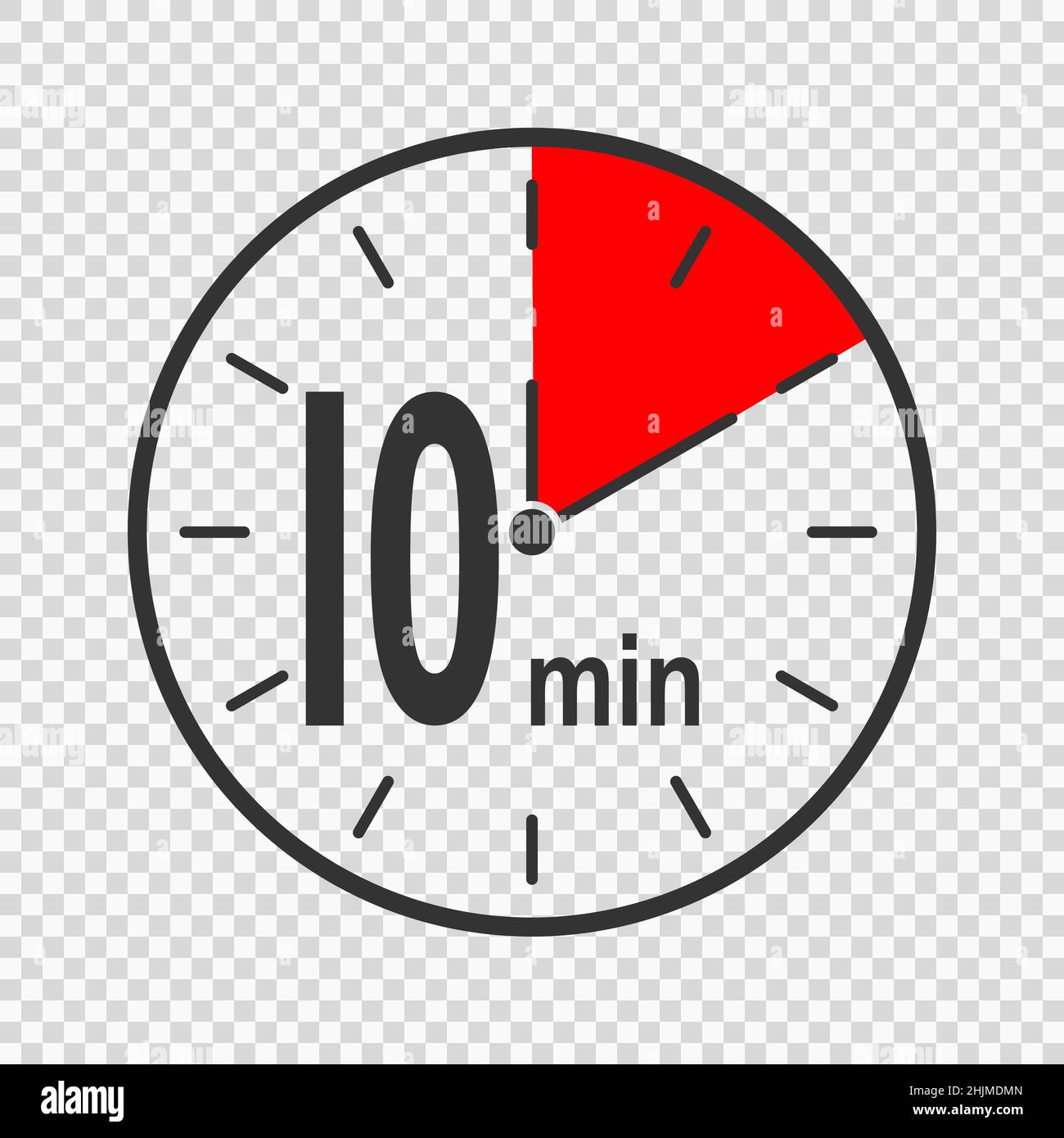 Clock icon with 10 minute time interval. Countdown timer or stopwatch ...