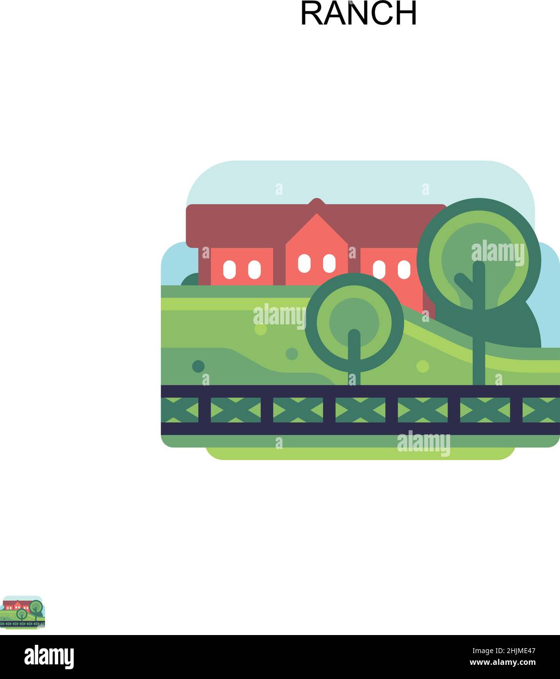 Ranch Simple vector icon. Illustration symbol design template for web ...