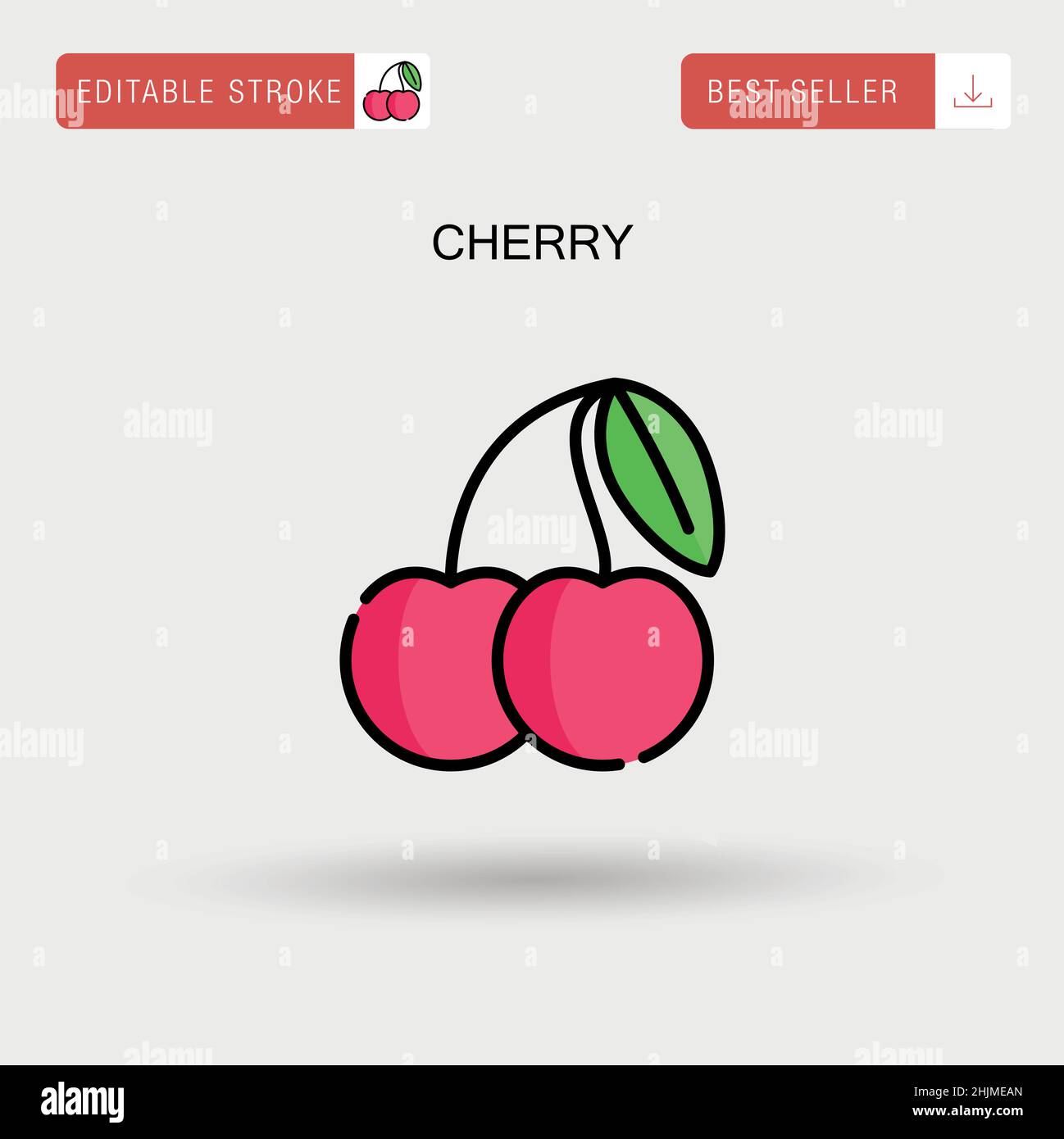 Ripe beautiful red cherry Stock Vector Images - Alamy