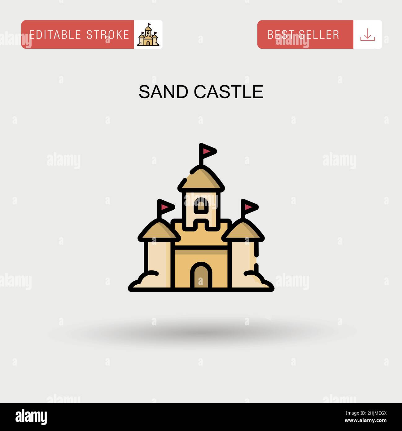 Sand castle Simple vector icon Stock Vector Image & Art - Alamy