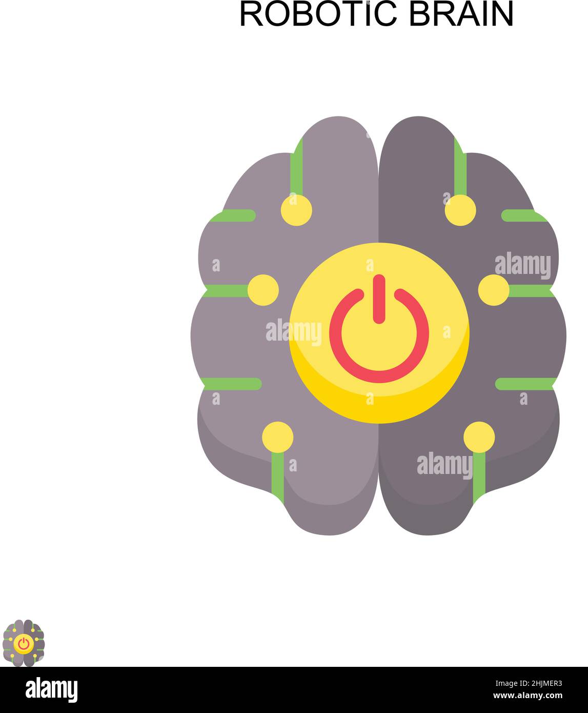 Robotic brain Simple vector icon. Illustration symbol design template ...