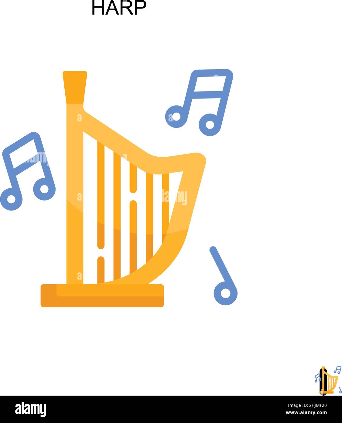 Harp Simple vector icon. Illustration symbol design template for web ...