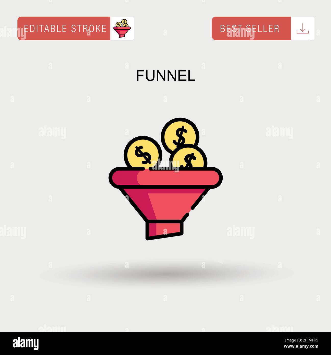 Funnel Simple vector icon Stock Vector Image & Art - Alamy