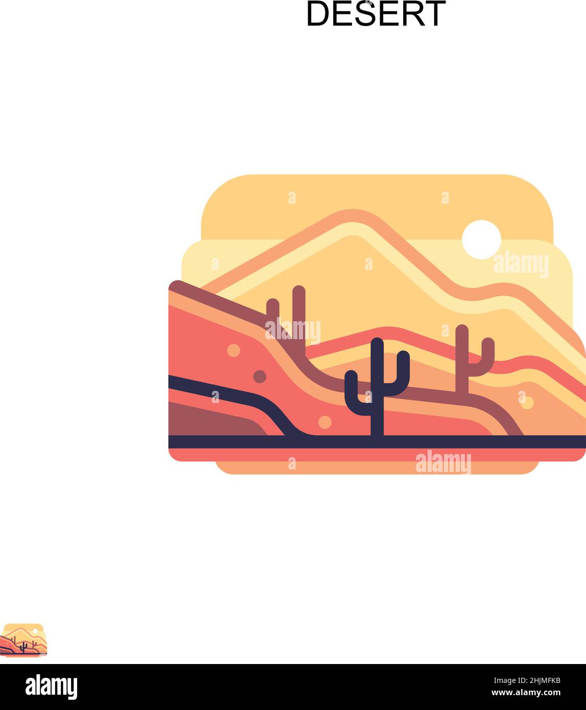 Desert Simple vector icon. Illustration symbol design template for web ...