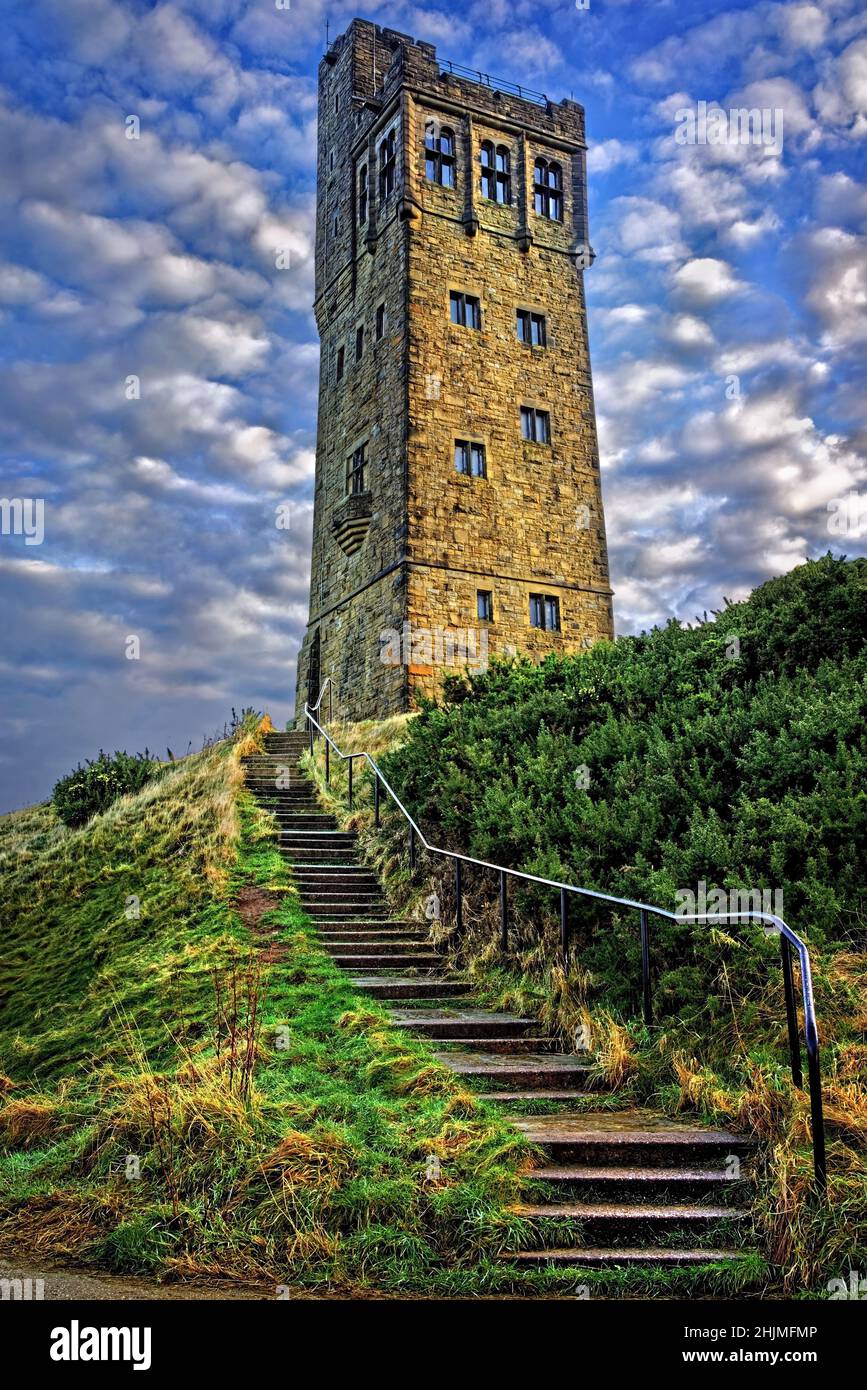 UK,West Yorkshire,Huddersfield,Castle Hill,Victoria Tower Stock Photo ...