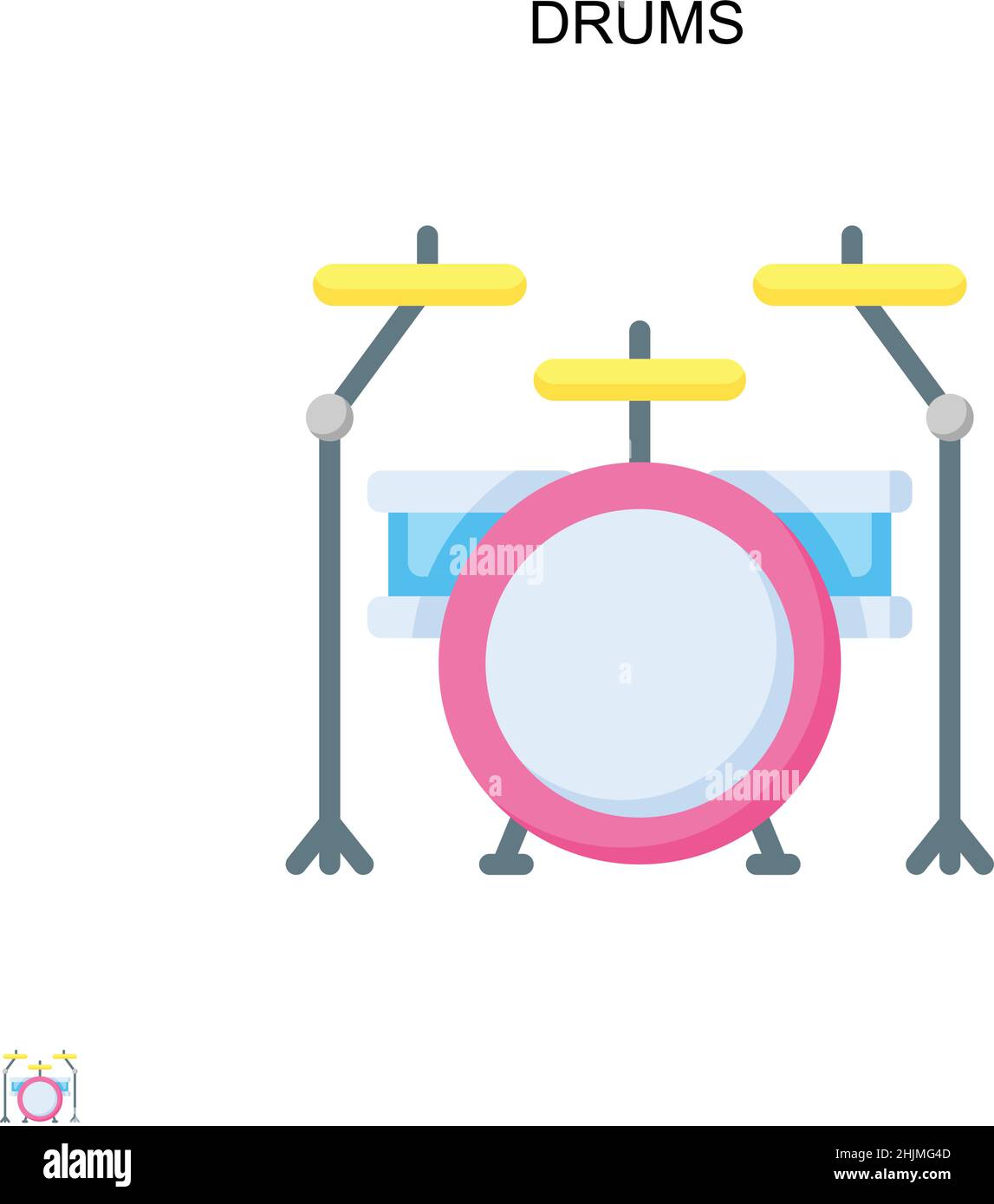 Drums Simple vector icon. Illustration symbol design template for web ...