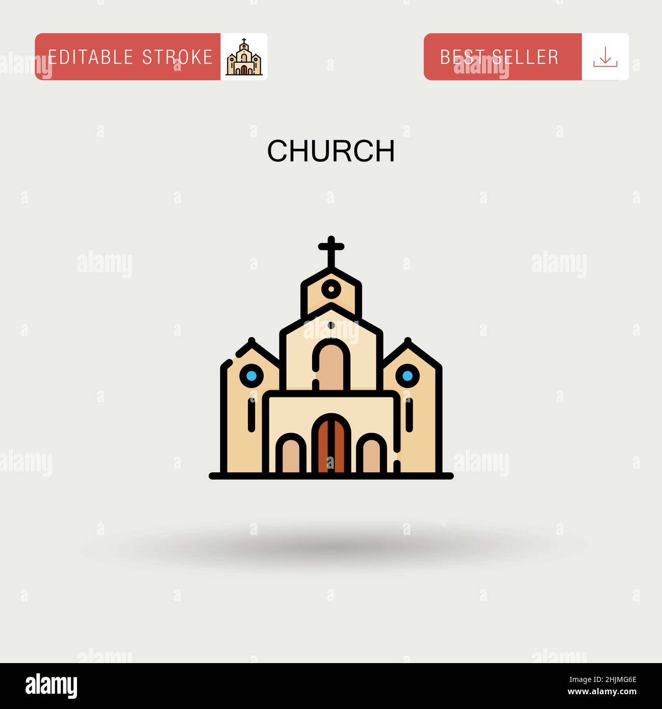 Exterior of church building Stock Vector Images - Alamy