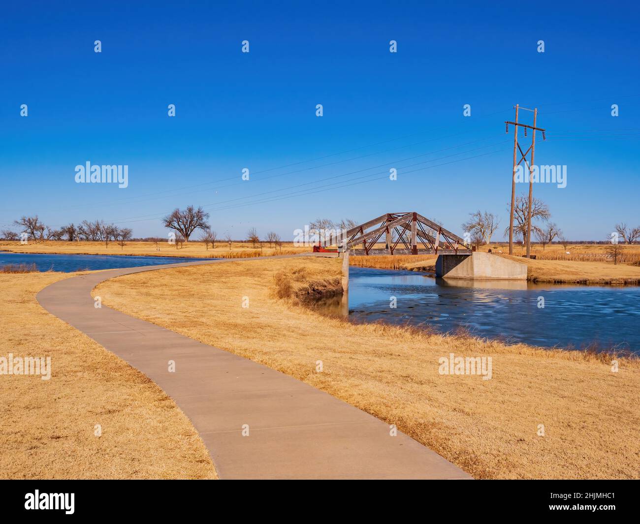 Sunny view of the landscape in Route 66 Park at Oklahoma Stock Photo ...