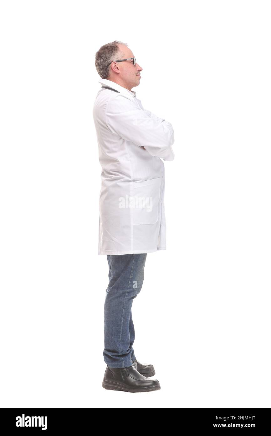 Person profile serious arms crossed Cut Out Stock Images & Pictures - Alamy