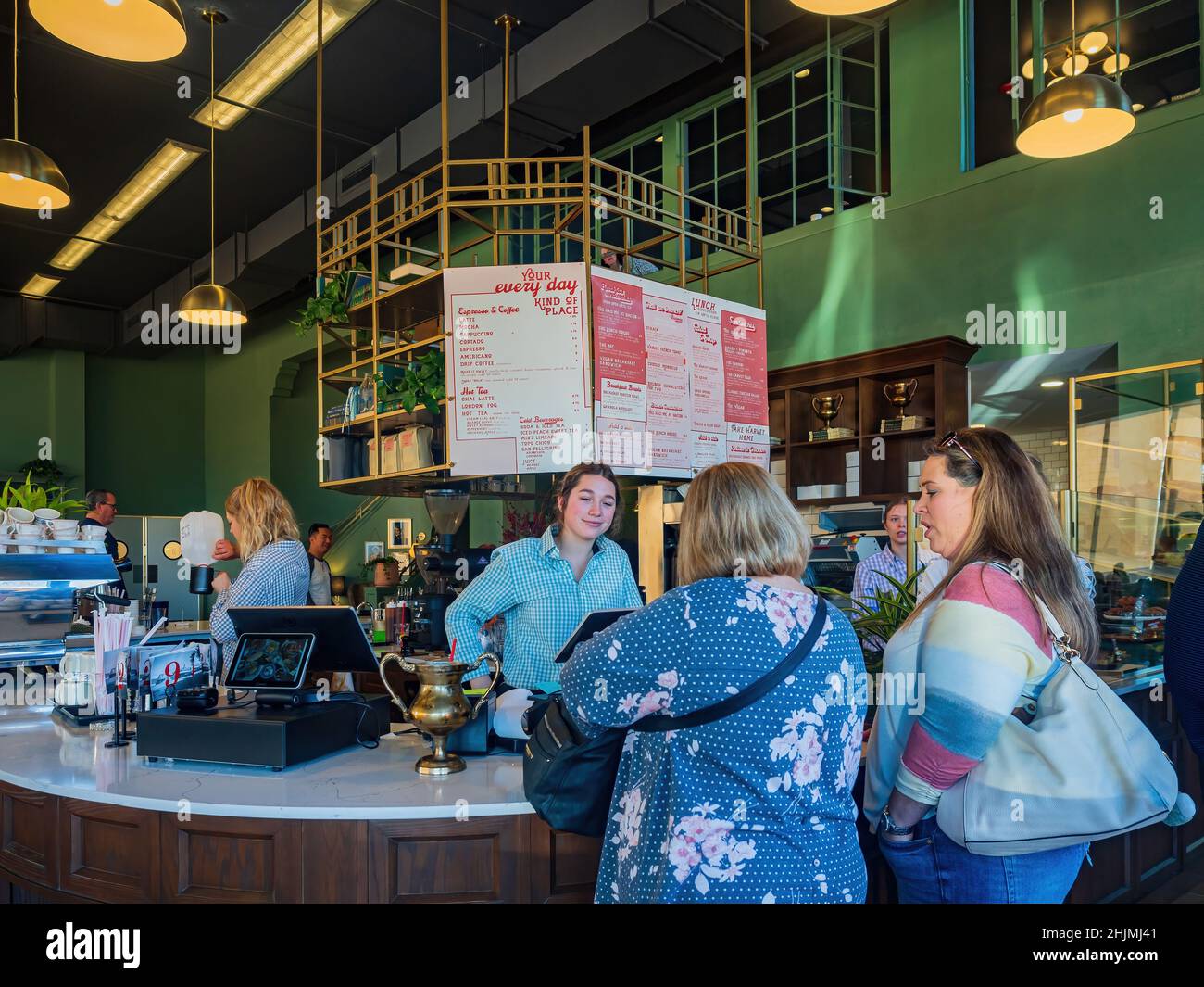 Oklahoma, JAN 29 2022 - Interior view of the Harvey Bakery and Kitchen ...