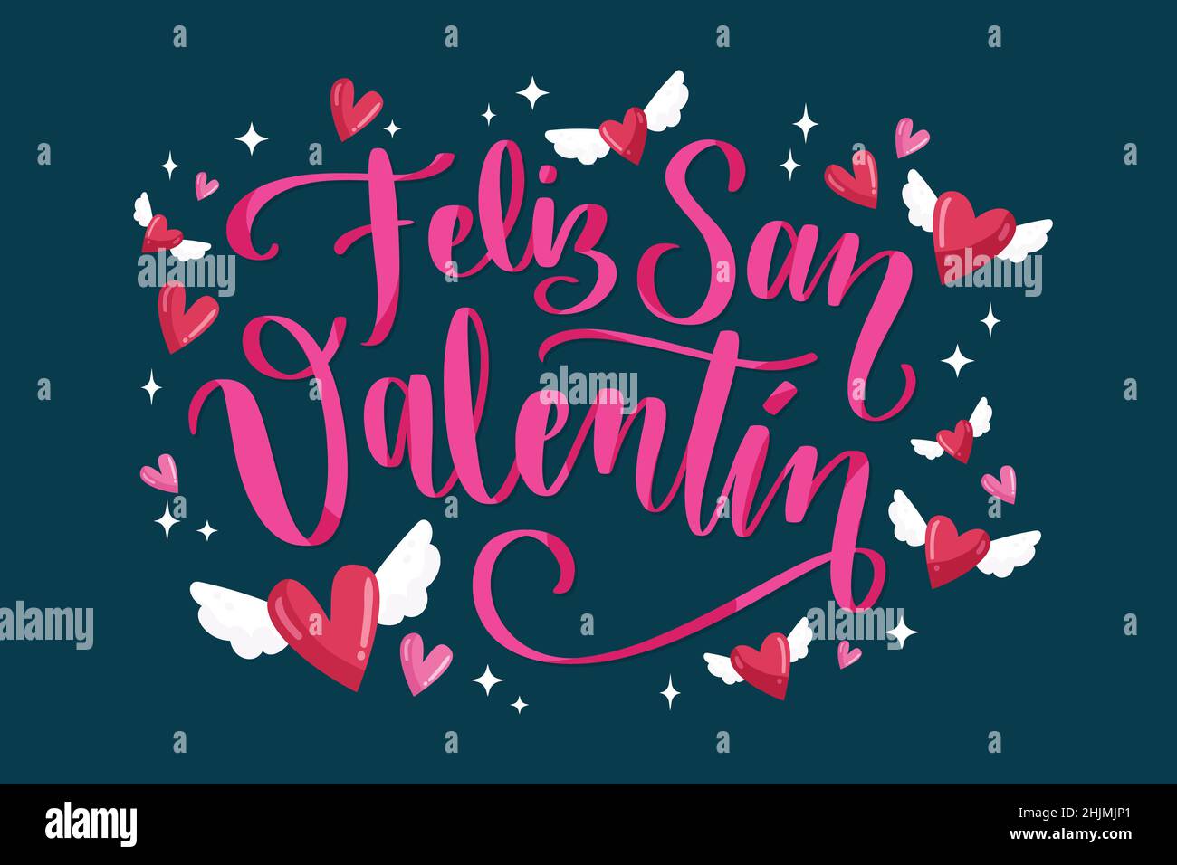 flat happy valentine day spanish design vector illustration design ...