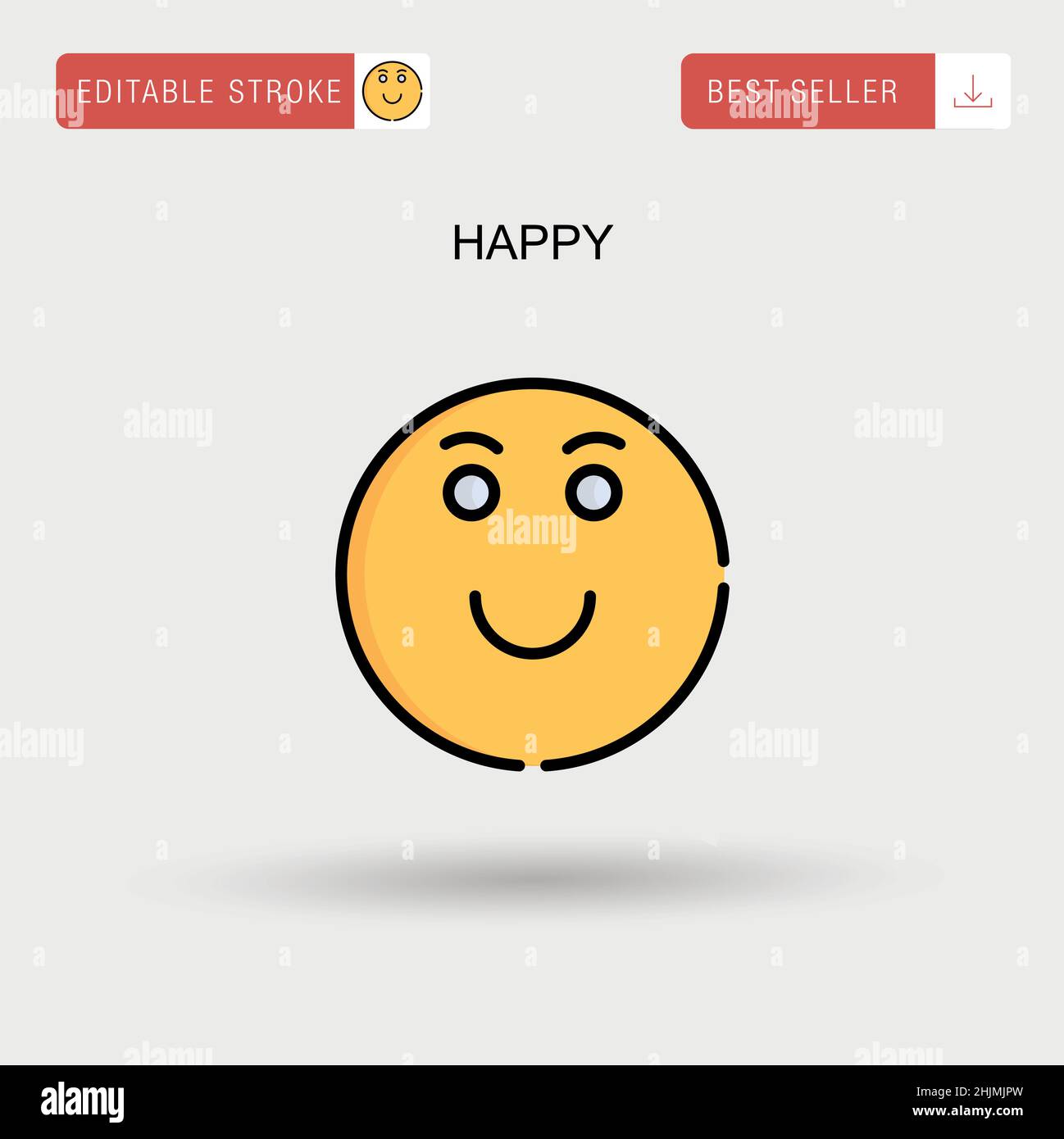 Happy Simple vector icon Stock Vector Image & Art - Alamy