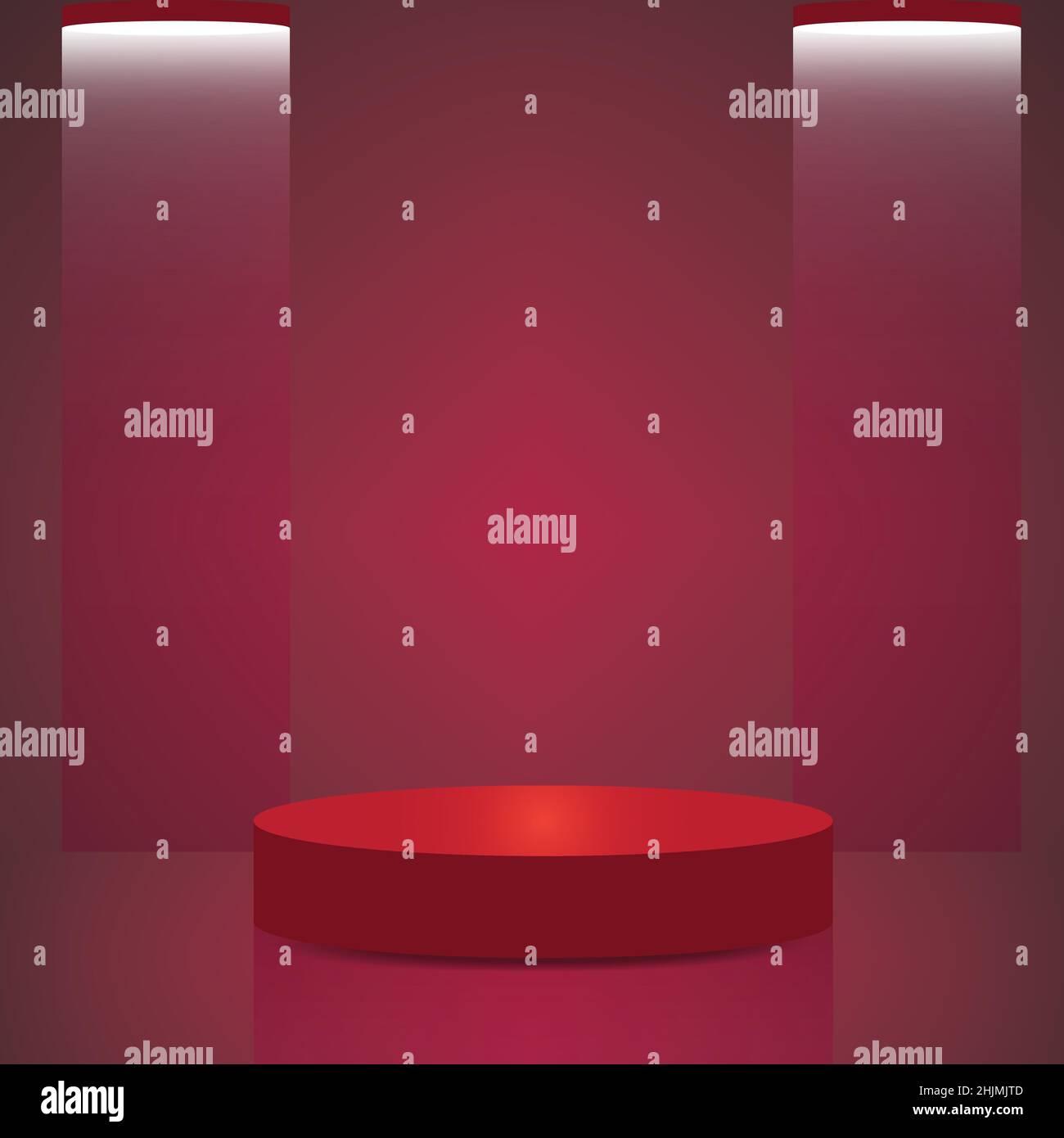 Vector illustration of red round podium on red backgrounds Stock Vector ...