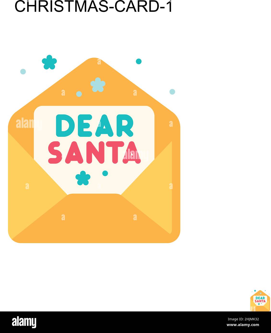 Christmas-card-1 Simple vector icon. Illustration symbol design ...