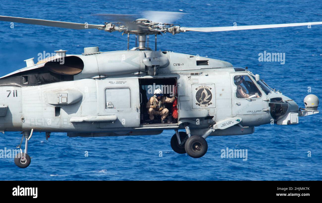 220129-N-PQ495-1259 PHILIPPINE SEA (Jan. 29, 2022) An MH-60R Sea Hawk ...