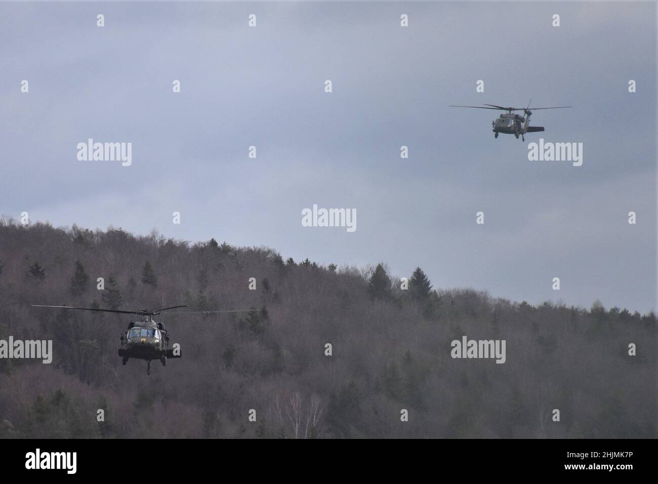 Two UH-60 Black Hawks from Task Force Lobos, 2nd Battalion, 2-227th ...