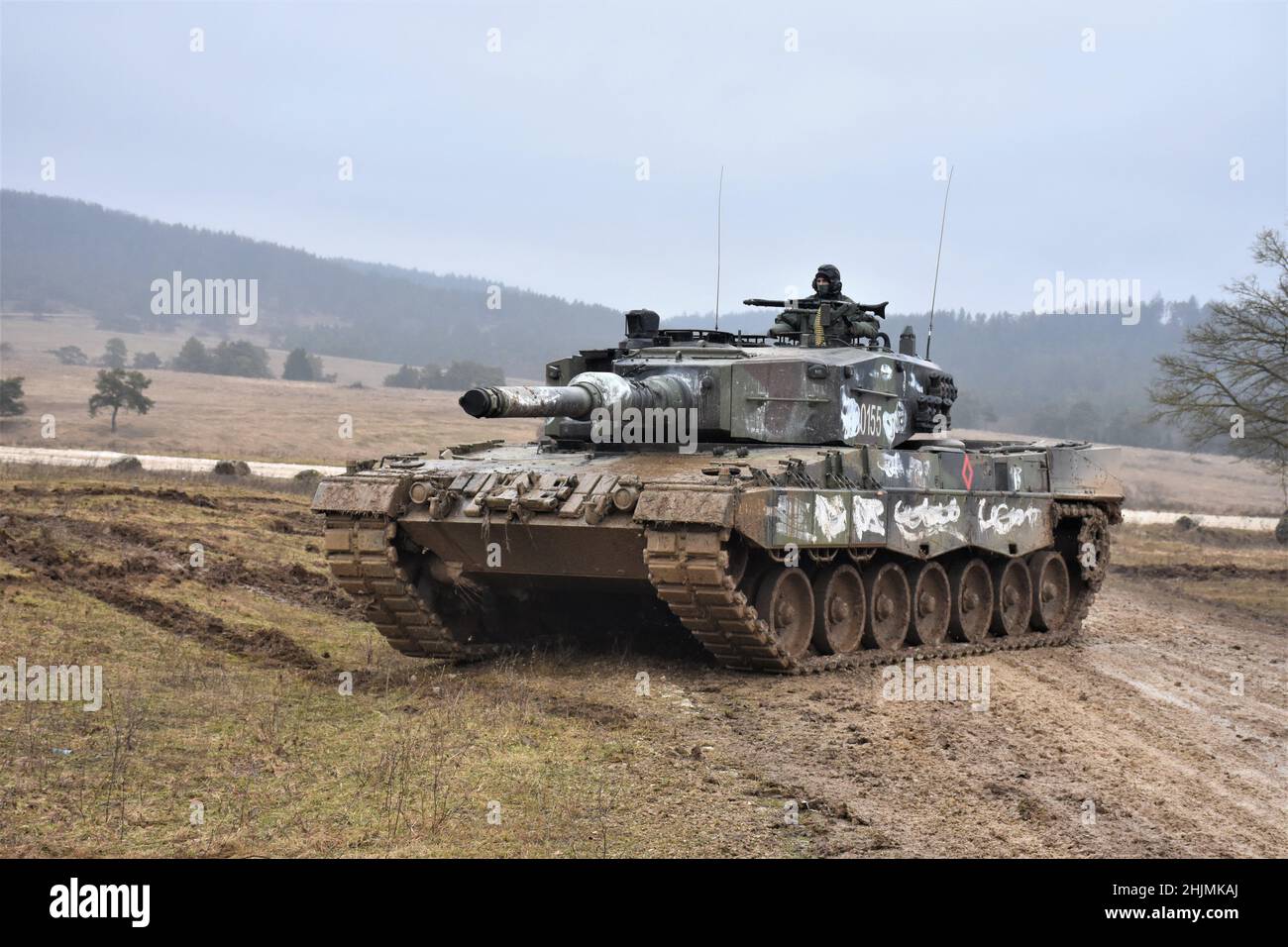 A Leopard 2 A4 tank from the 1st Tank Battalion, 10th Armoured Calvary ...