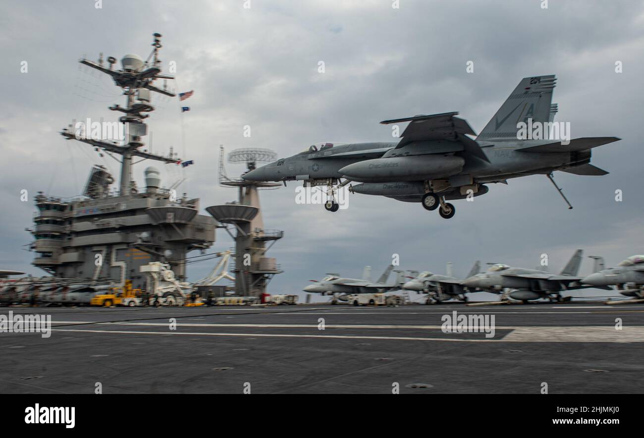 220128-N-PG226-1212 MEDITERRANEAN SEA (Jan. 28, 2022) An F/A-18E Super ...