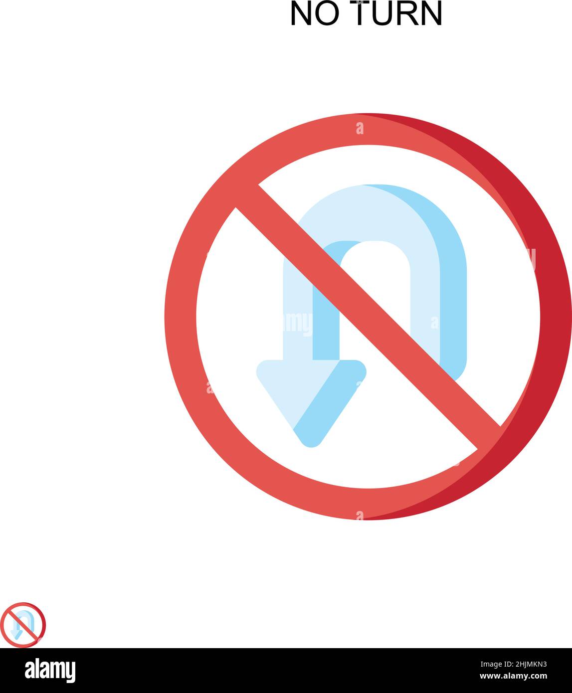 No turn Simple vector icon. Illustration symbol design template for web ...