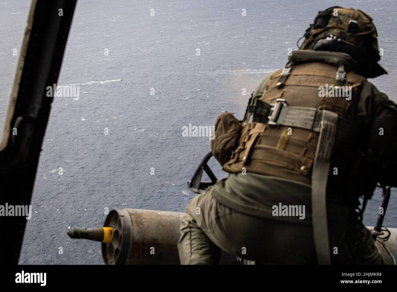 U.S. Marine Corps Cpl. Jamison Morgan, a UH-1 helicopter crew chief ...