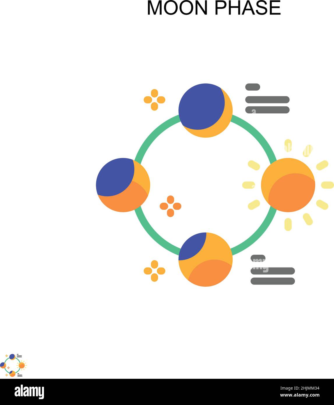 Moon phase Simple vector icon. Illustration symbol design template for ...