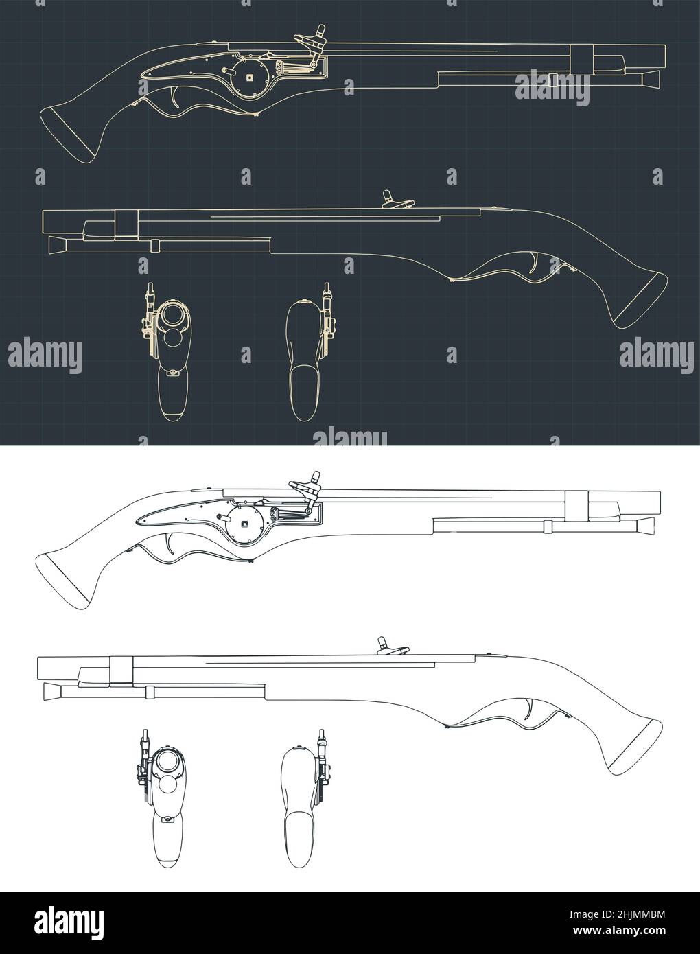 Flintlock Pistol Blueprints