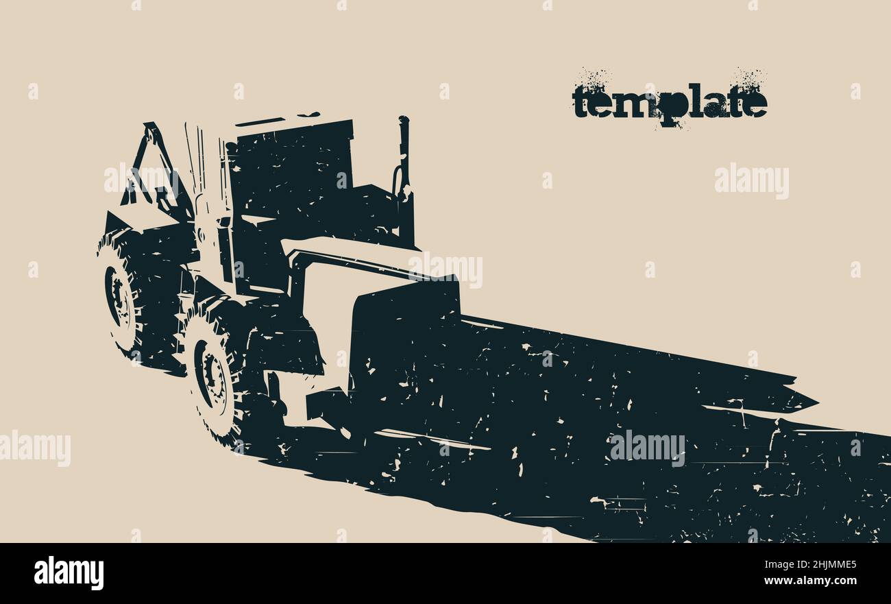 Stylized vector illustration of tractor retro poster template Stock ...