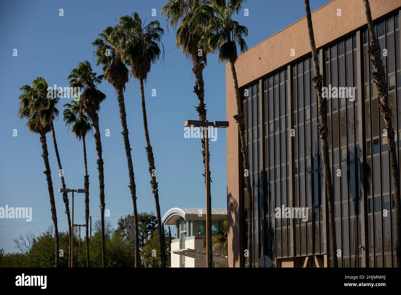 Daytime view of the downtown urban core of Duarte, California, USA ...
