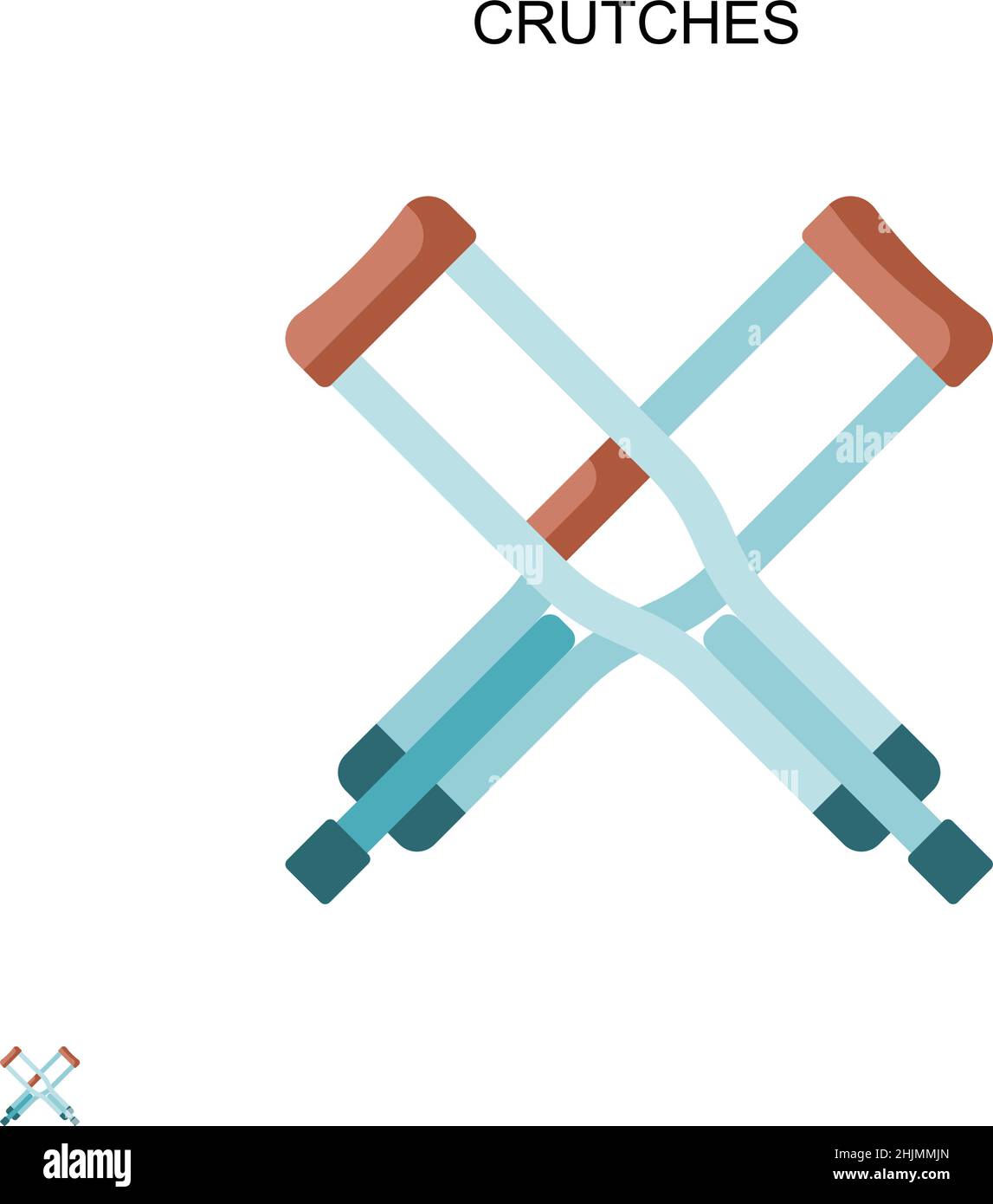 Crutches Simple vector icon. Illustration symbol design template for ...