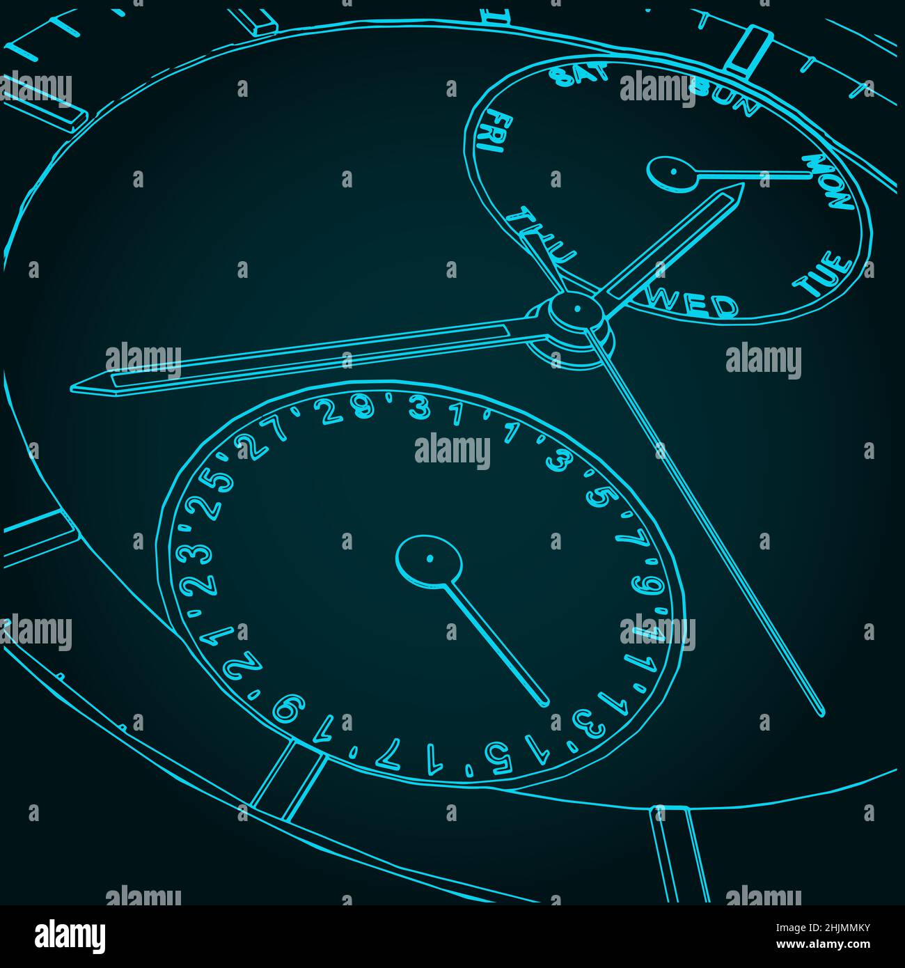 Stylized vector illustrations of dial close-up Stock Vector Image & Art ...