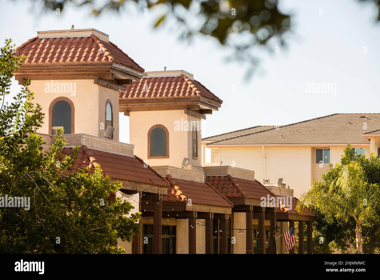 Daytime view of the downtown urban core of Duarte, California, USA ...